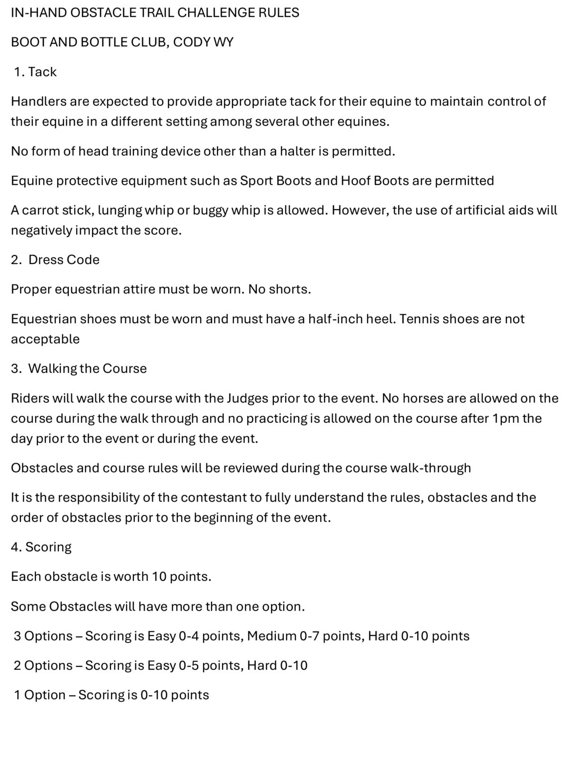 In-Hand Obstacle Trail Challenge Rules – Boot and Bottle Club – Cody ...